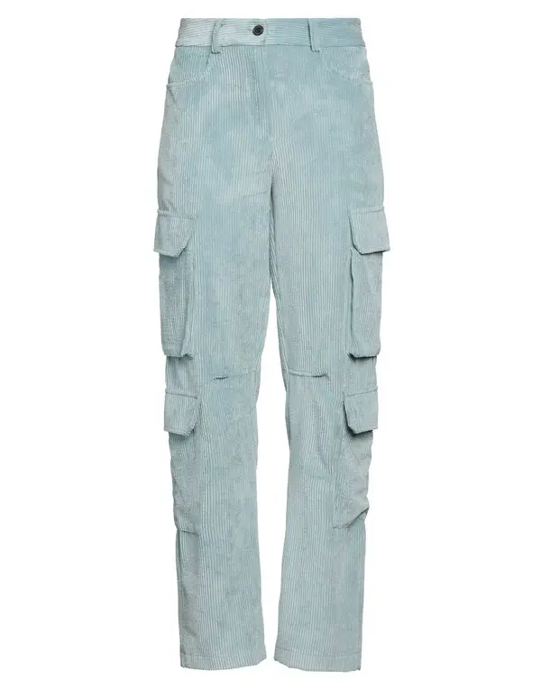 VICOLO Straight Leg Velvet Trousers - Blue