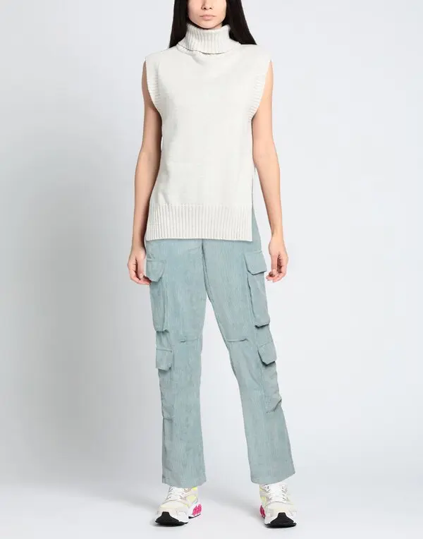 VICOLO Straight Leg Velvet Trousers - Blue