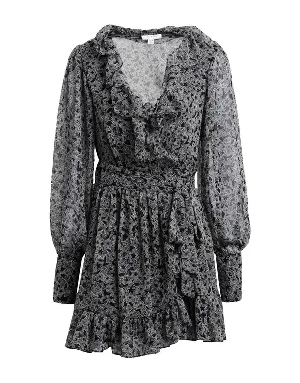 Topshop Star Ruffle Wrap Mini Tea Dress In Black - 57% Off | Editorialist