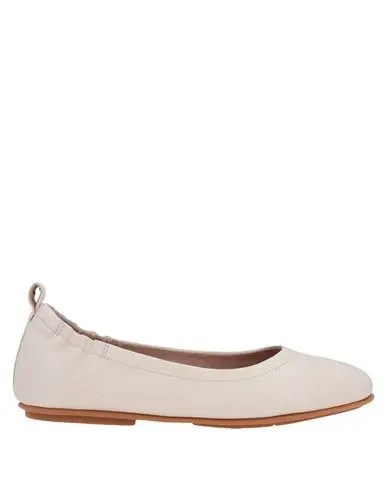Fitflop Soft Leather Ballet Flats - Beige