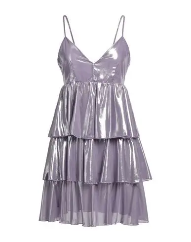 VICOLO Mini Metallic Tiered Dress