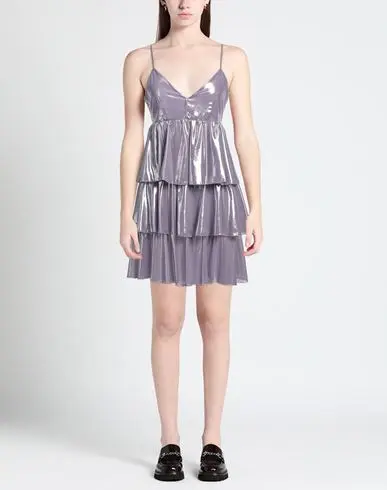 VICOLO Mini Metallic Tiered Dress
