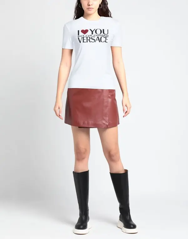 Versace Printed T-shirt With Crystal Embellishments - White