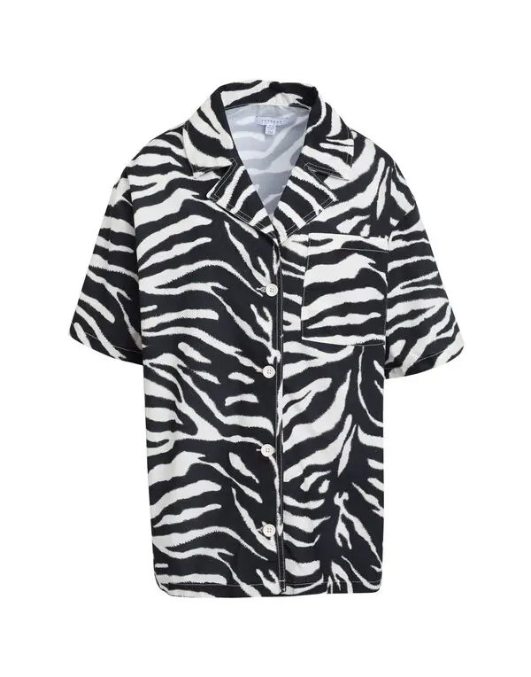 Topshop Zebra-print Woven Shirt