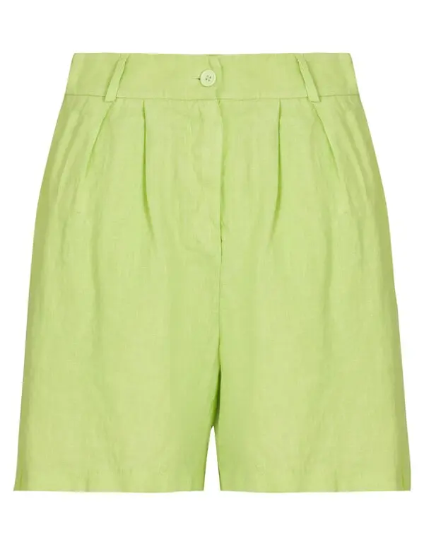 8 BY YOOX Linen High-waist Pleated Bermuda Shorts