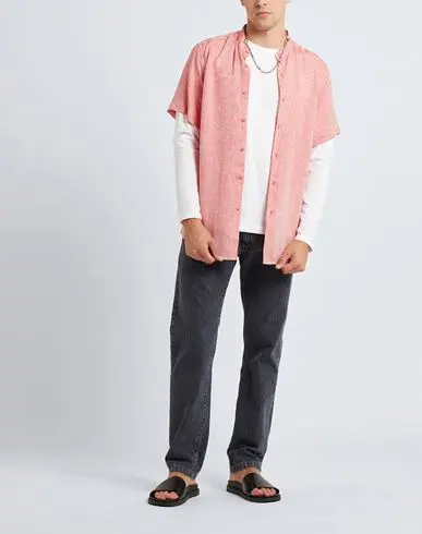 8 BY YOOX Linen Korean Collar S/sleeve Regular-fit Shirt Shirt Size Linen