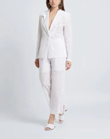 8 BY YOOX Cotton Lace Straight Leg Pants - White