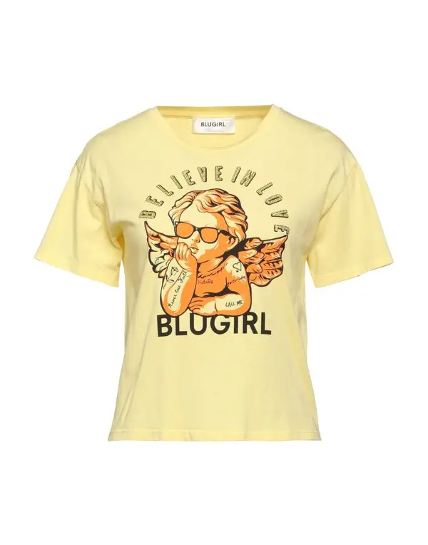 BLUGIRL Printed Cotton T-shirt - Yellow