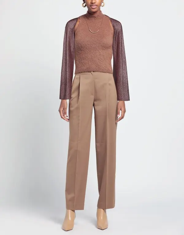 HAVEONE Knitted Lamé Shrug - Brown