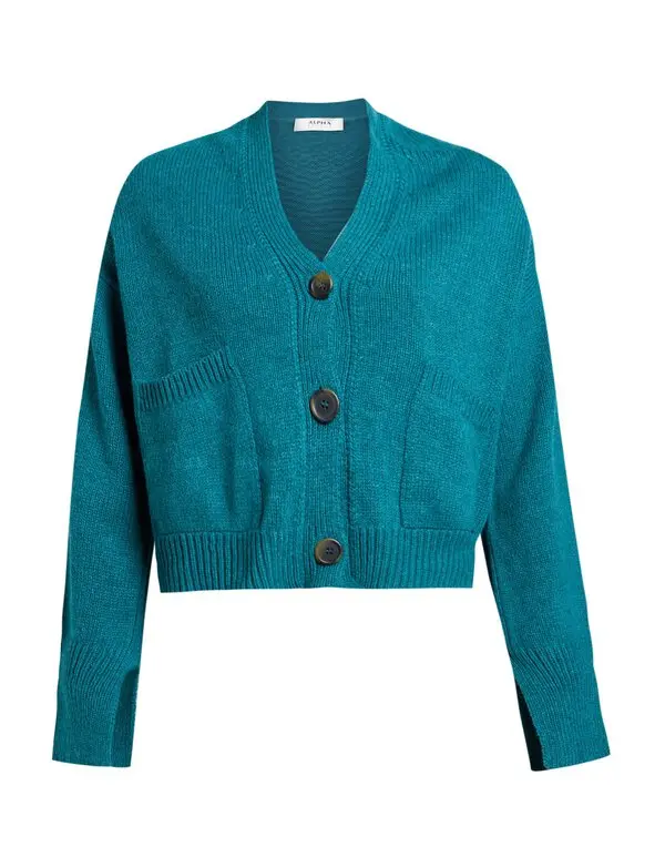 Alpha Studio Wool & Alpaca Cardigan - Blue