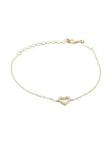 KURSHUNI Mini Heart Bracelet 925/1000 Silver, Cubic Zirconia - Gold