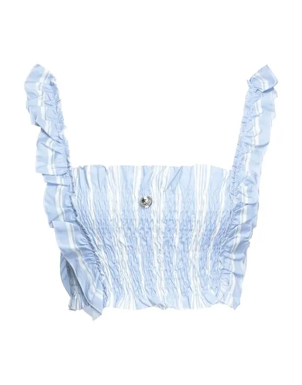 ODI ET AMO Striped Woven Crop Top