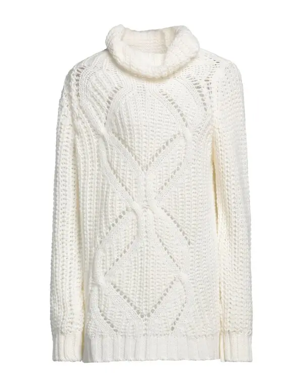 VANESSA SCOTT Turtleneck Knit Top - White