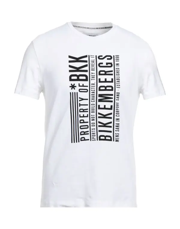 BIKKEMBERGS T-shirt Size Cotton, Elastane - White