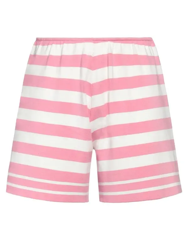 KAOS Striped High Waisted Viscose And Polyester Shorts - Pink
