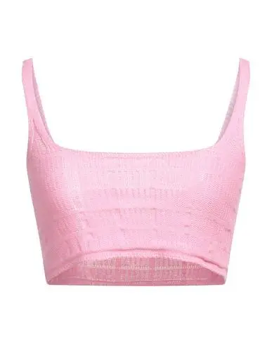 SOLOTRE Knit Crop Top - Pink