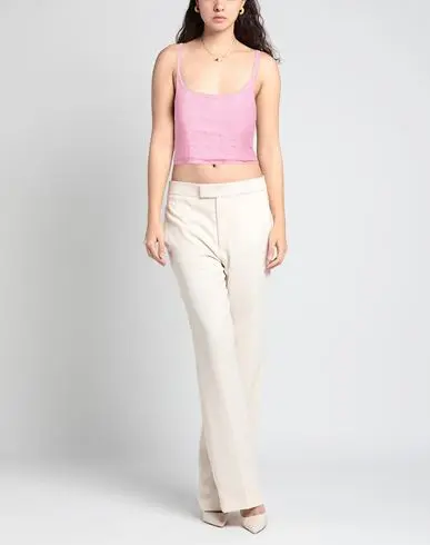 SOLOTRE Knit Crop Top - Pink