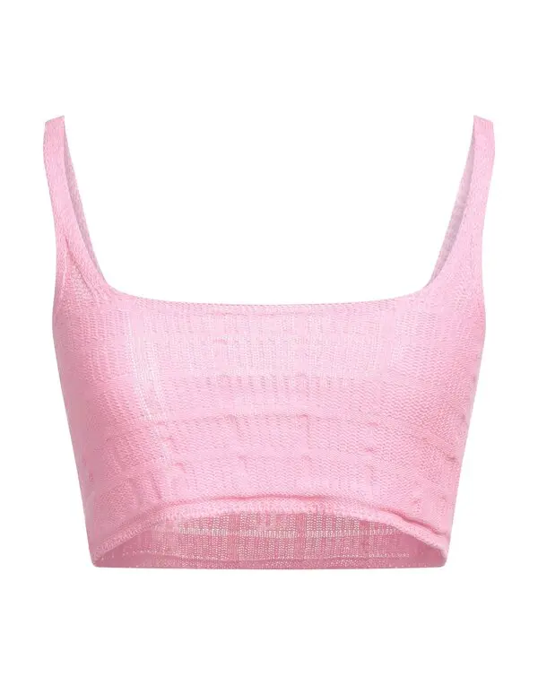 SOLOTRE Knit Crop Top - Pink