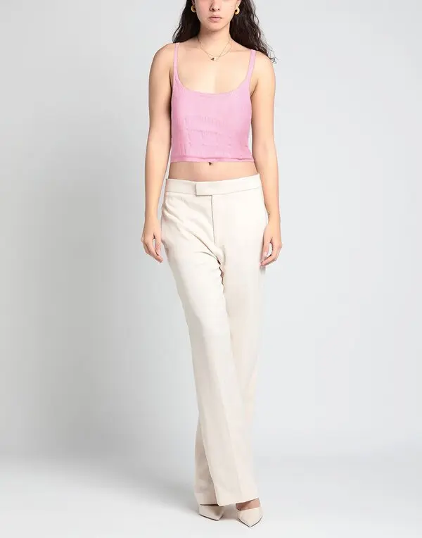 SOLOTRE Knit Crop Top - Pink