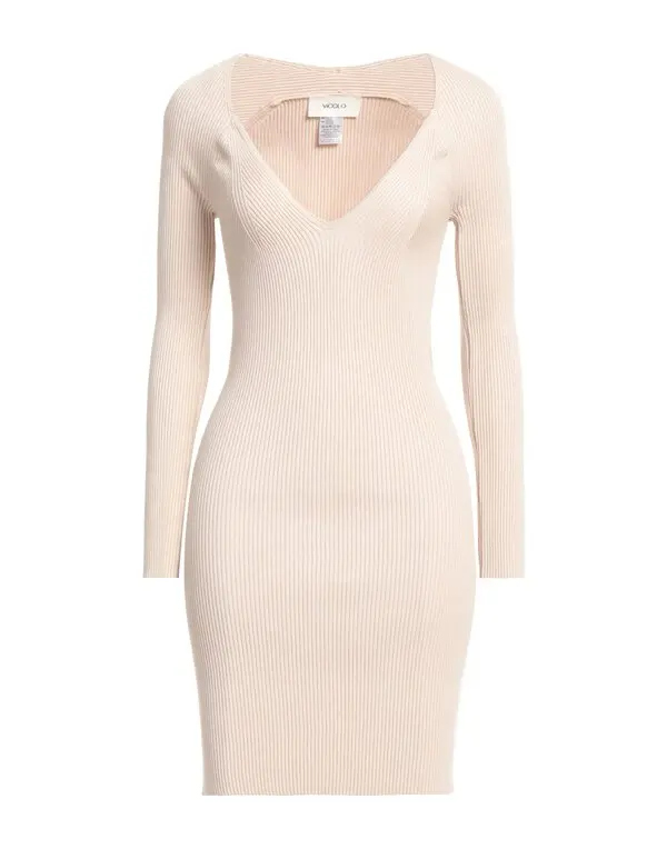 VICOLO Mini Dress In Viscose And Polyester - Beige