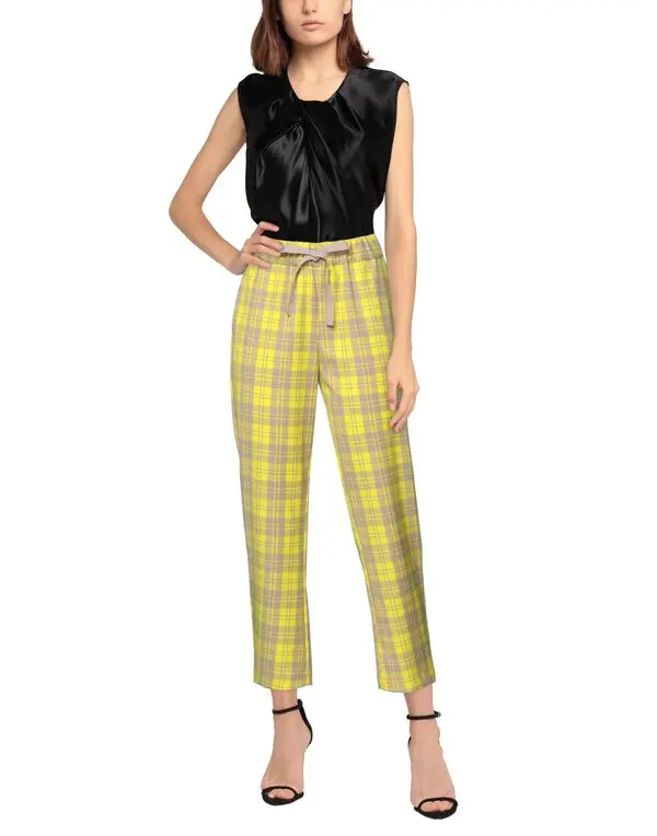 SEMICOUTURE Tartan Tapered Pants - Yellow