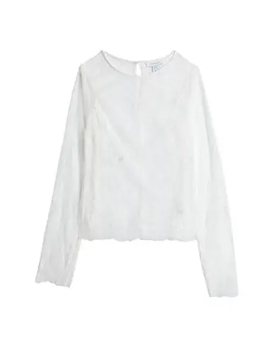 Topshop Lace Long Sleeve Top