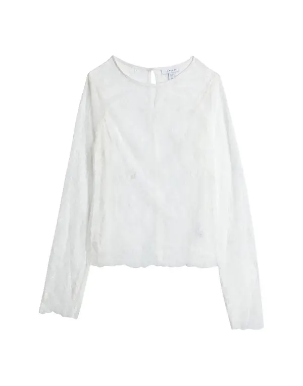Topshop Lace Long Sleeve Top