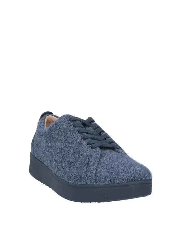 Fitflop Leather And Merino Wool Sneakers - Navy