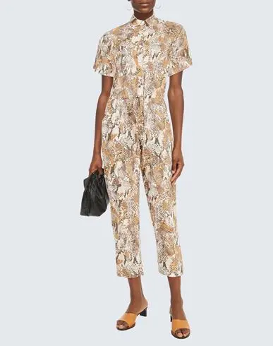 Enza Costa Cotton Animal Print Jumpsuit