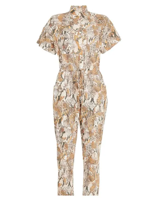 Enza Costa Cotton Animal Print Jumpsuit