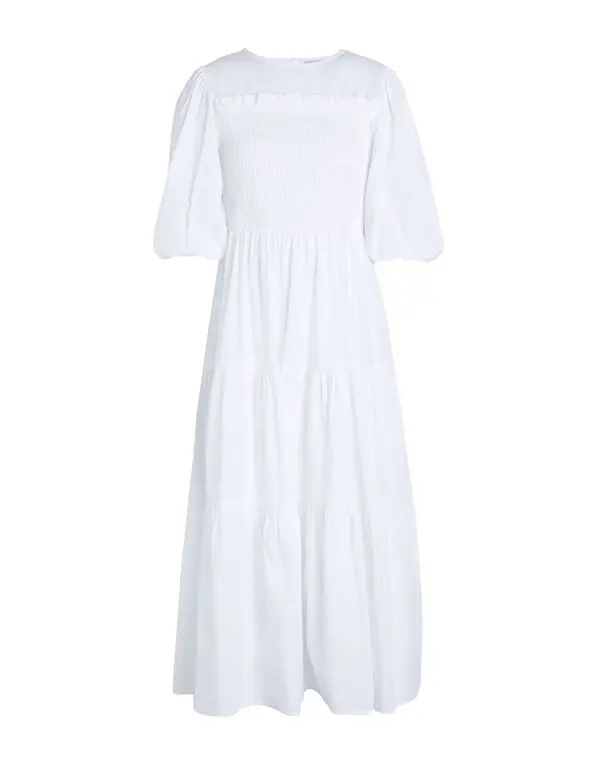 topshop white midi dress Topshop sheer lace volume hem midi dress in white