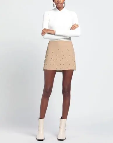 VICOLO Mini Flared Skirt - Beige