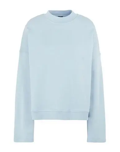 8 BY YOOX Organic Cotton Oversized Mock Neck Sweatshirt - Blue