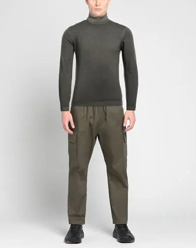 Alpha Studio Turtleneck In Merino Wool - Green