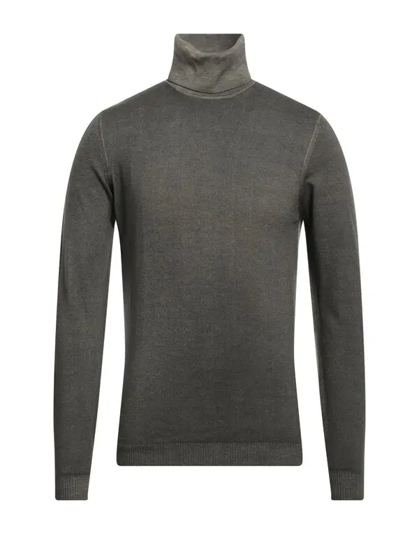 Alpha Studio Turtleneck In Merino Wool - Green