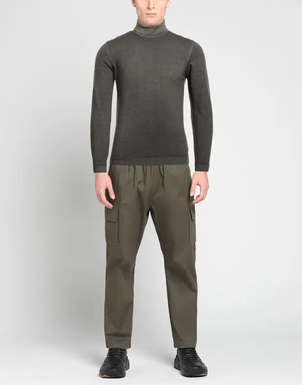 Alpha Studio Turtleneck In Merino Wool - Green