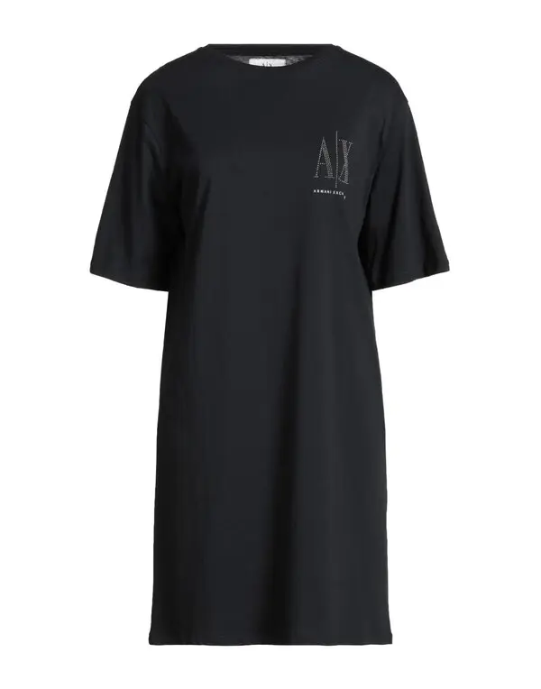 Armani Exchange Jersey T-shirt Dress With Appliqués - Navy