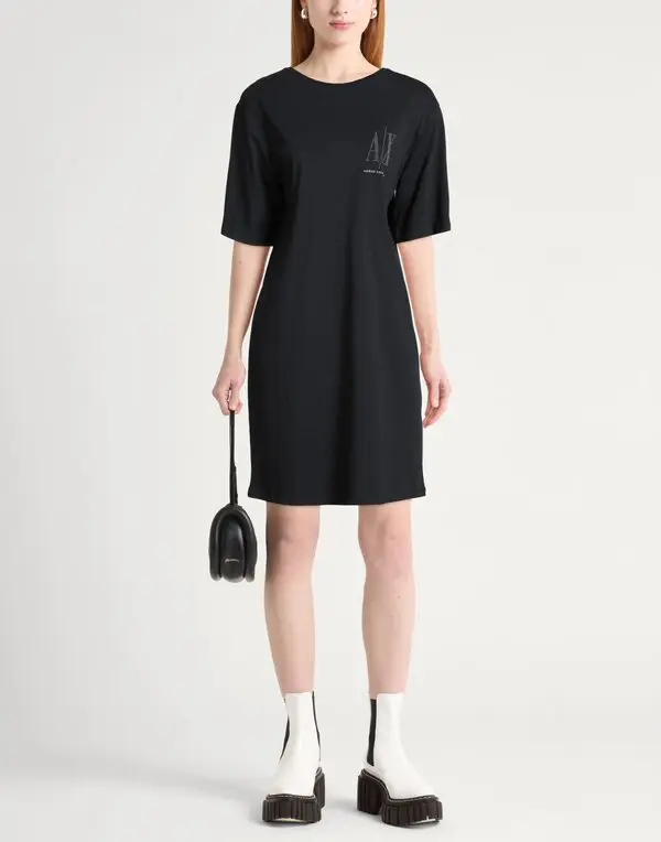 Armani Exchange Jersey T-shirt Dress With Appliqués - Navy