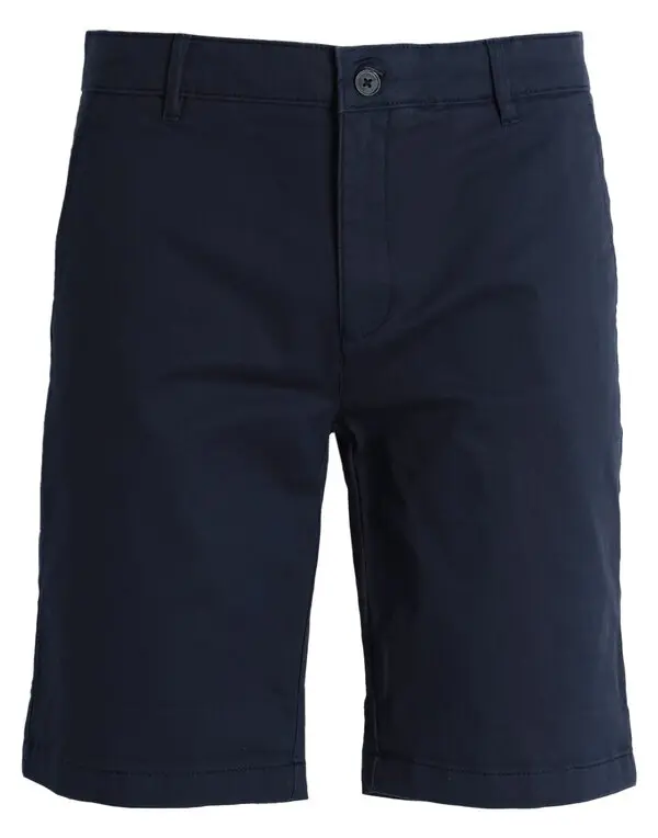Topman Cotton Gabardine Chino Shorts - Navy Blue