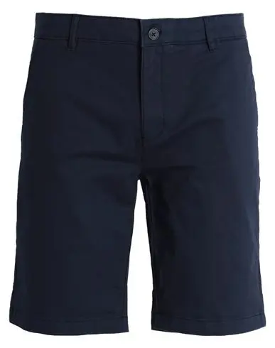 Topman Cotton Gabardine Chino Shorts - Navy