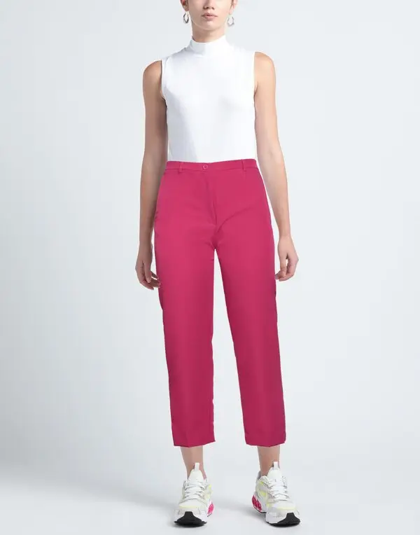 VICOLO Straight-leg Cropped Pants - Pink
