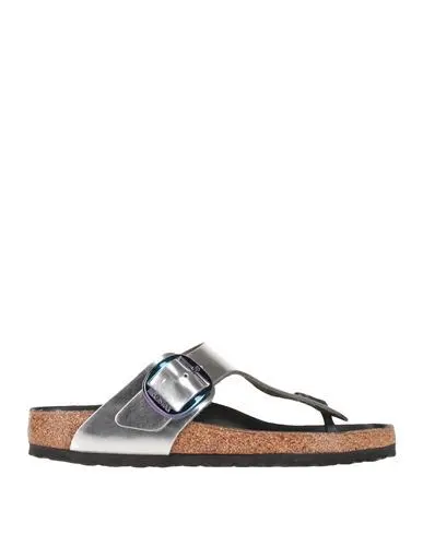 BIRKENSTOCK Thong Sandal Size Soft Leather - Silver