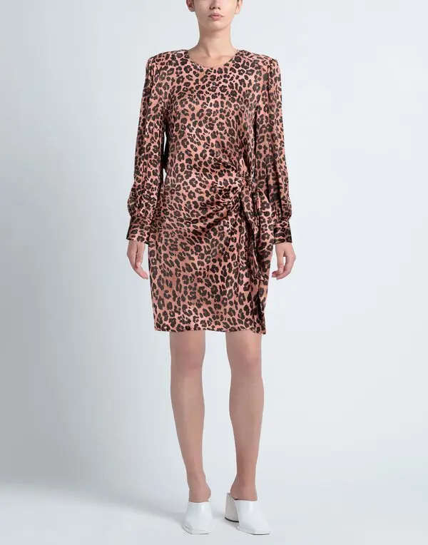OTTOD'AME Mini Leopard-print Satin Dress - Pink