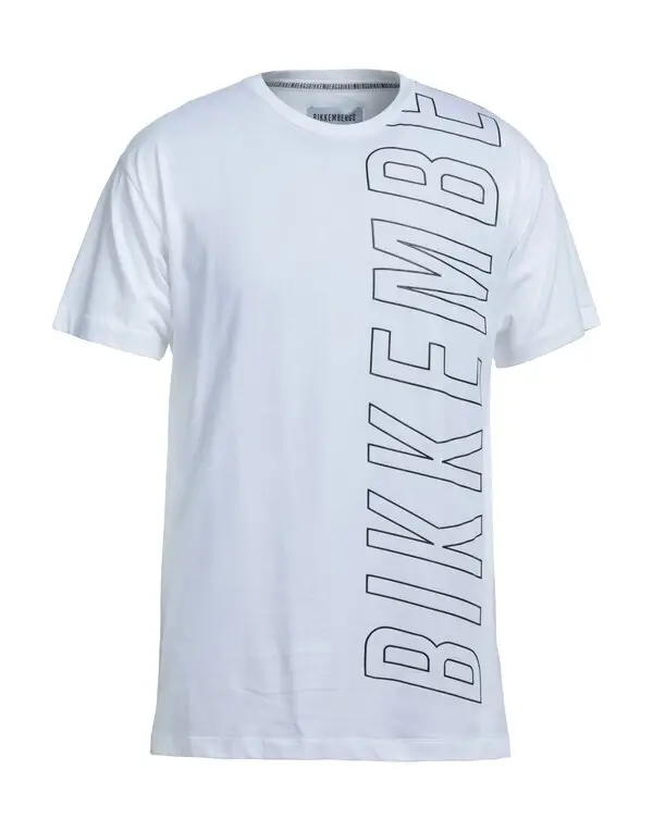 BIKKEMBERGS T-shirt Size Cotton, Elastane - White