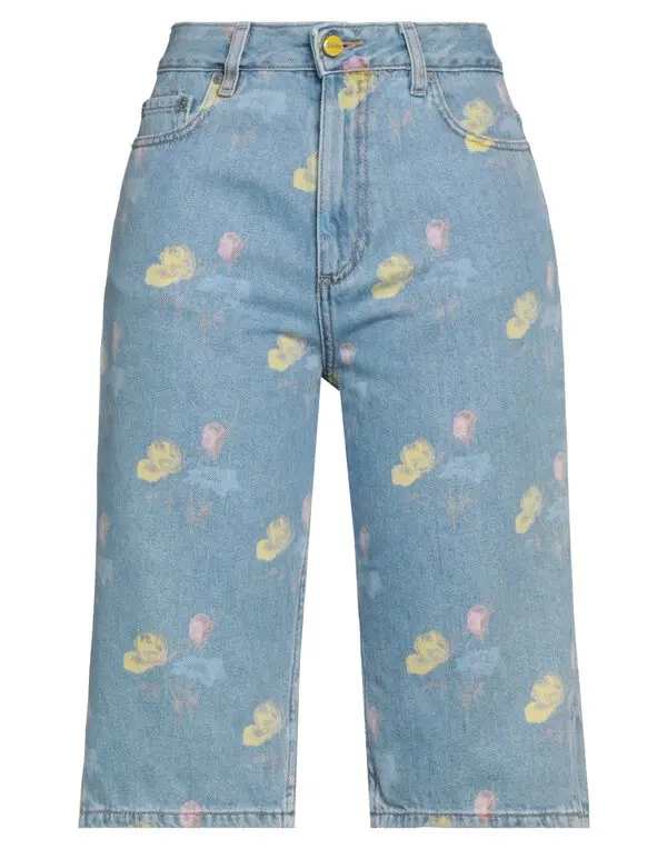 GANNI Organic Cotton Denim Floral Print Jeans