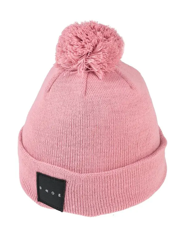 SHOE Knitted Beanie With Logo - Pink