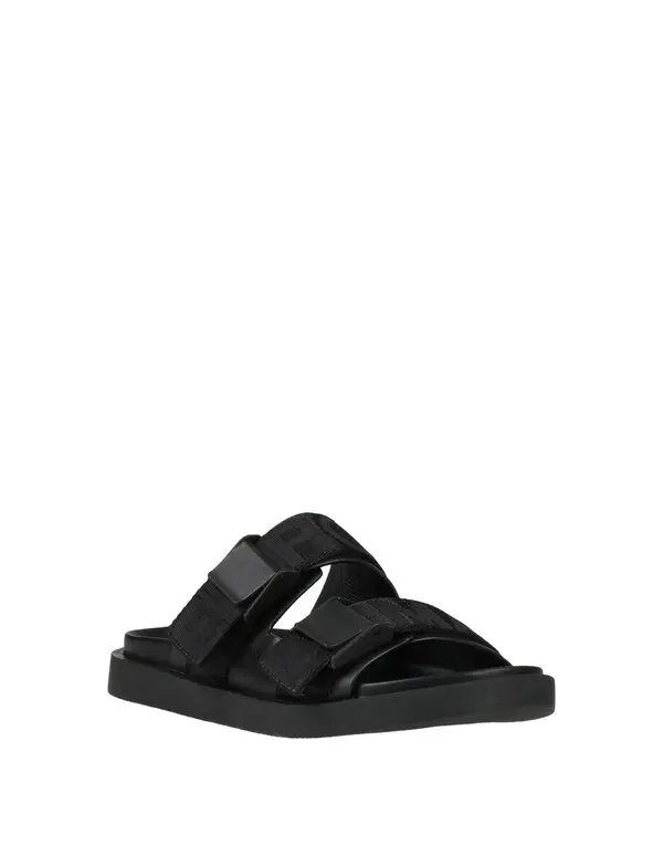 Emporio Armani Sandals Size Soft Leather, Textile Fibers - Black