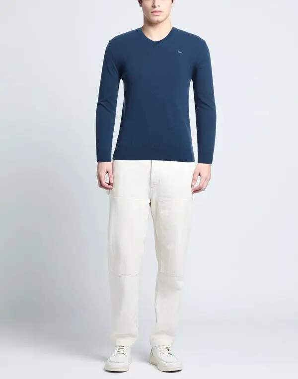 HARMONT & BLAINE Solid Color Lightweight Knit Sweater - Navy