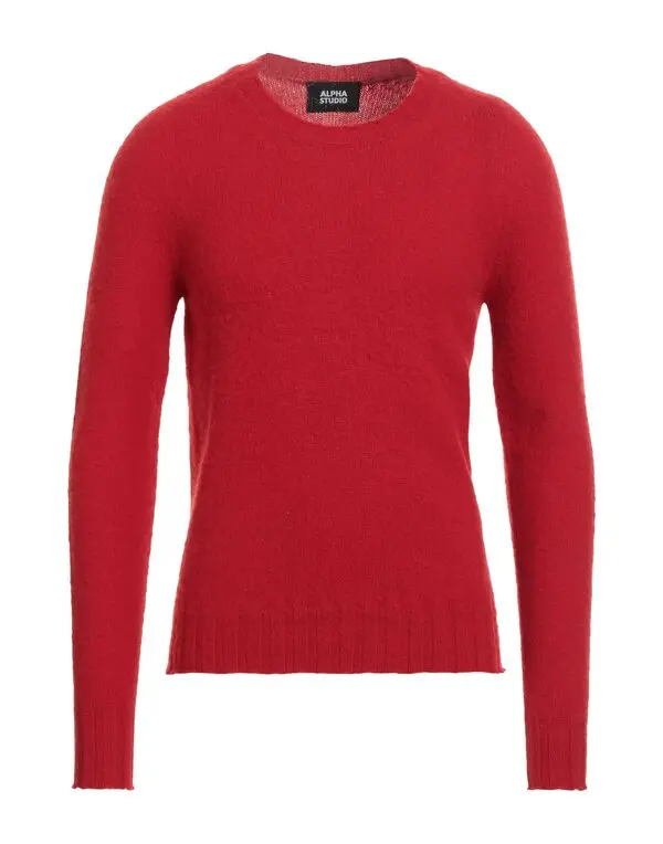 Alpha Studio Wool Crewneck Sweater - Red