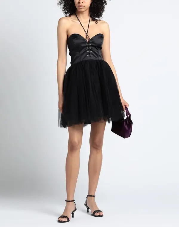 ANIYE BY Satin And Tulle Mini Dress - Black